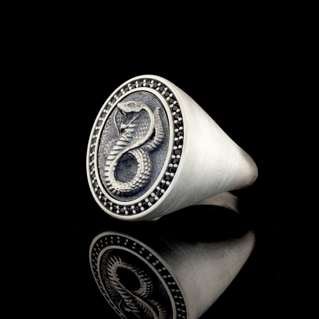 King Cobra Ring, Snake Ring, Skull Ring, Ouroboros Ring, 925 Sterling ...