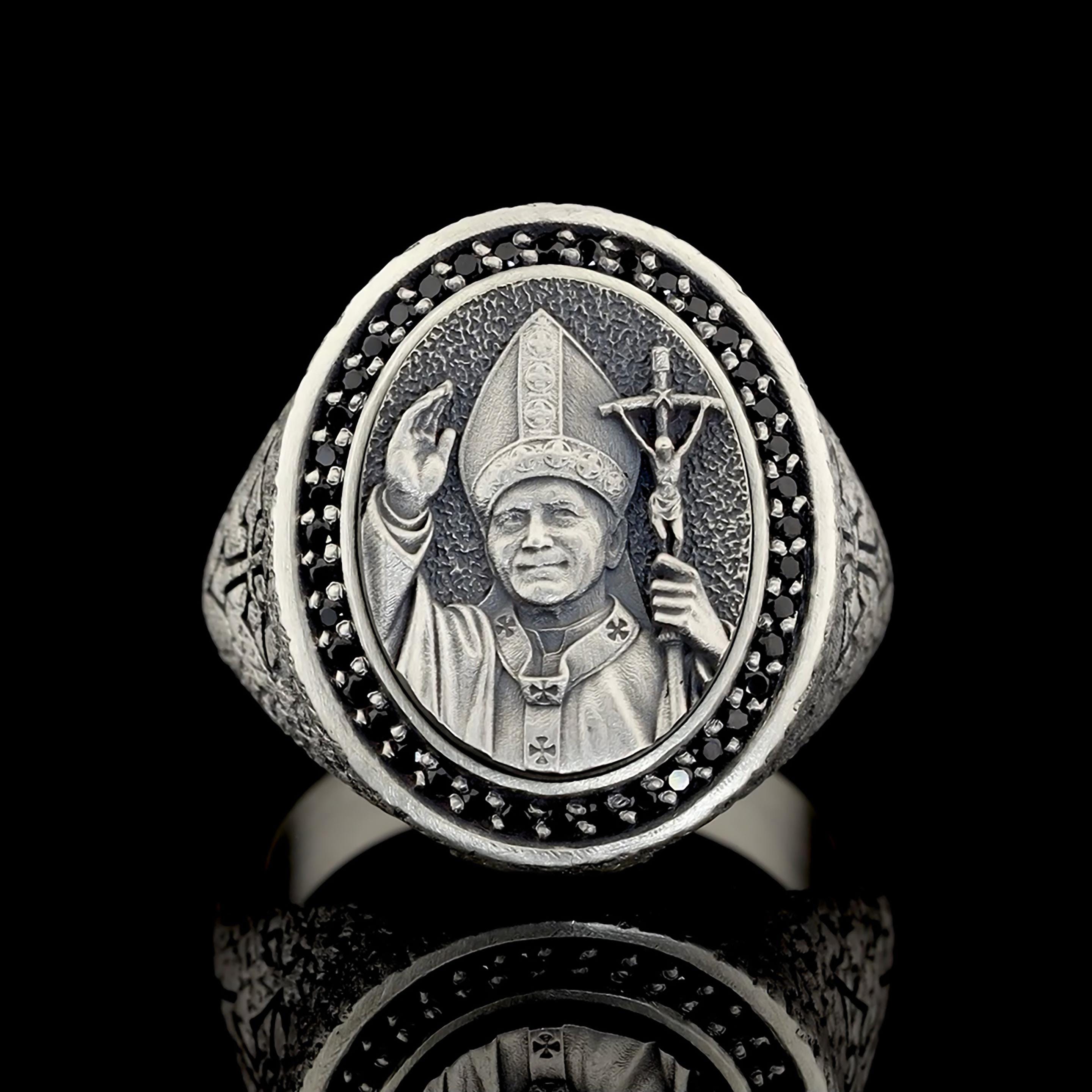 Pope John Paul Ring, Father Gifts, Religious Mens Ring, Husband Gift ...