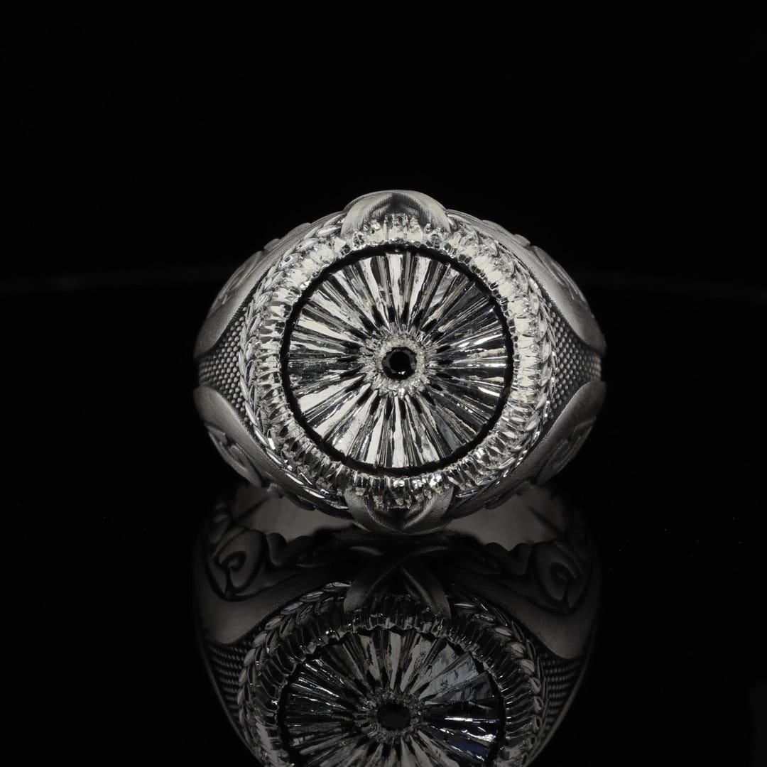 Propeller Pattern Ring, Aircraft Mechanic, 925 Sterling Silver Ring ...