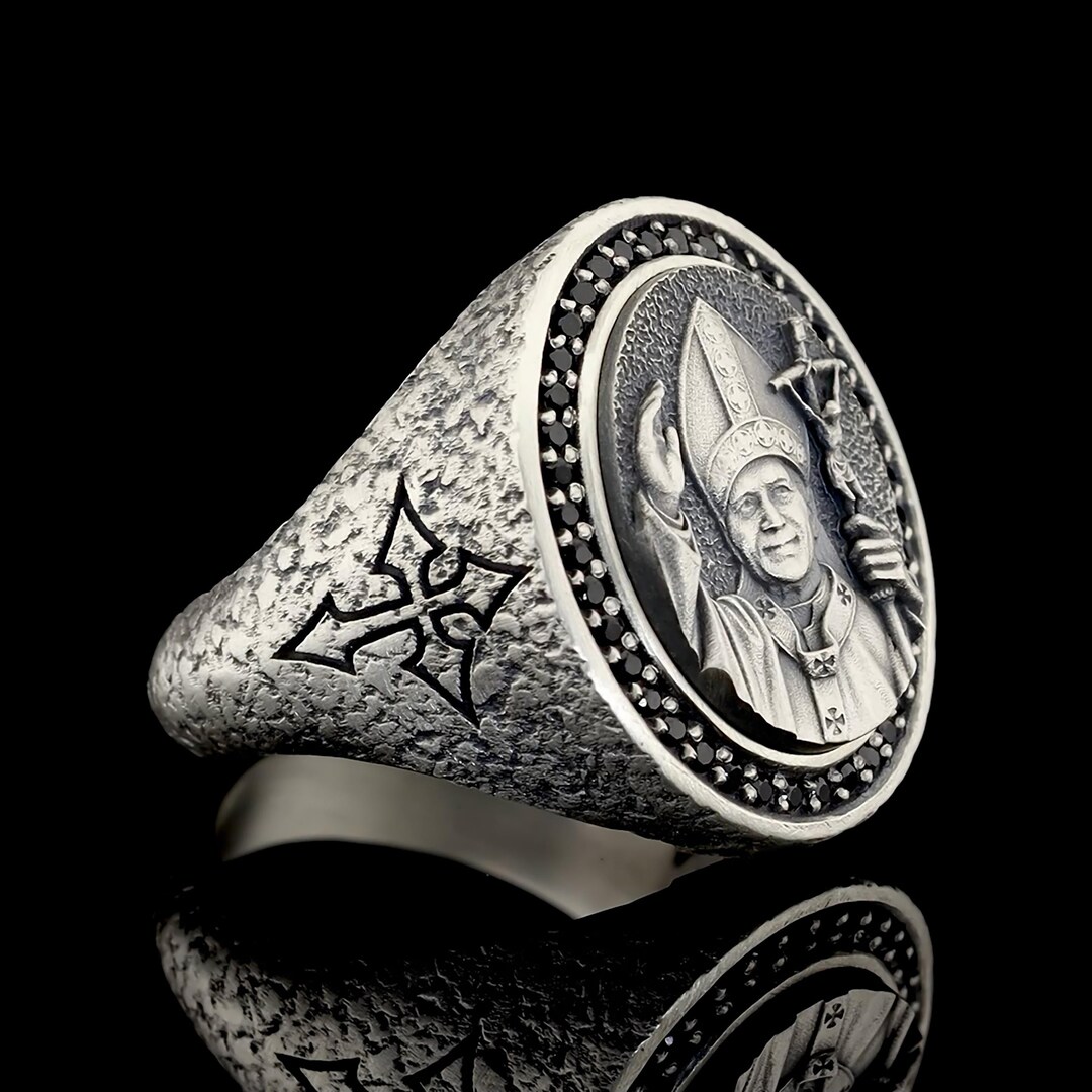 Pope John Paul Ring, Father Gifts, Religious Mens Ring, Husband Gift ...