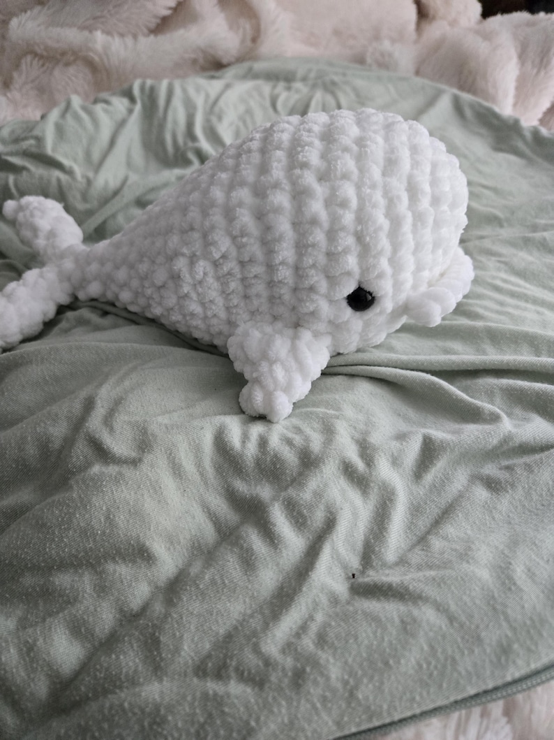 Cute Baby Beluga Whale Crochet Stuffed Animal Plushie - Etsy