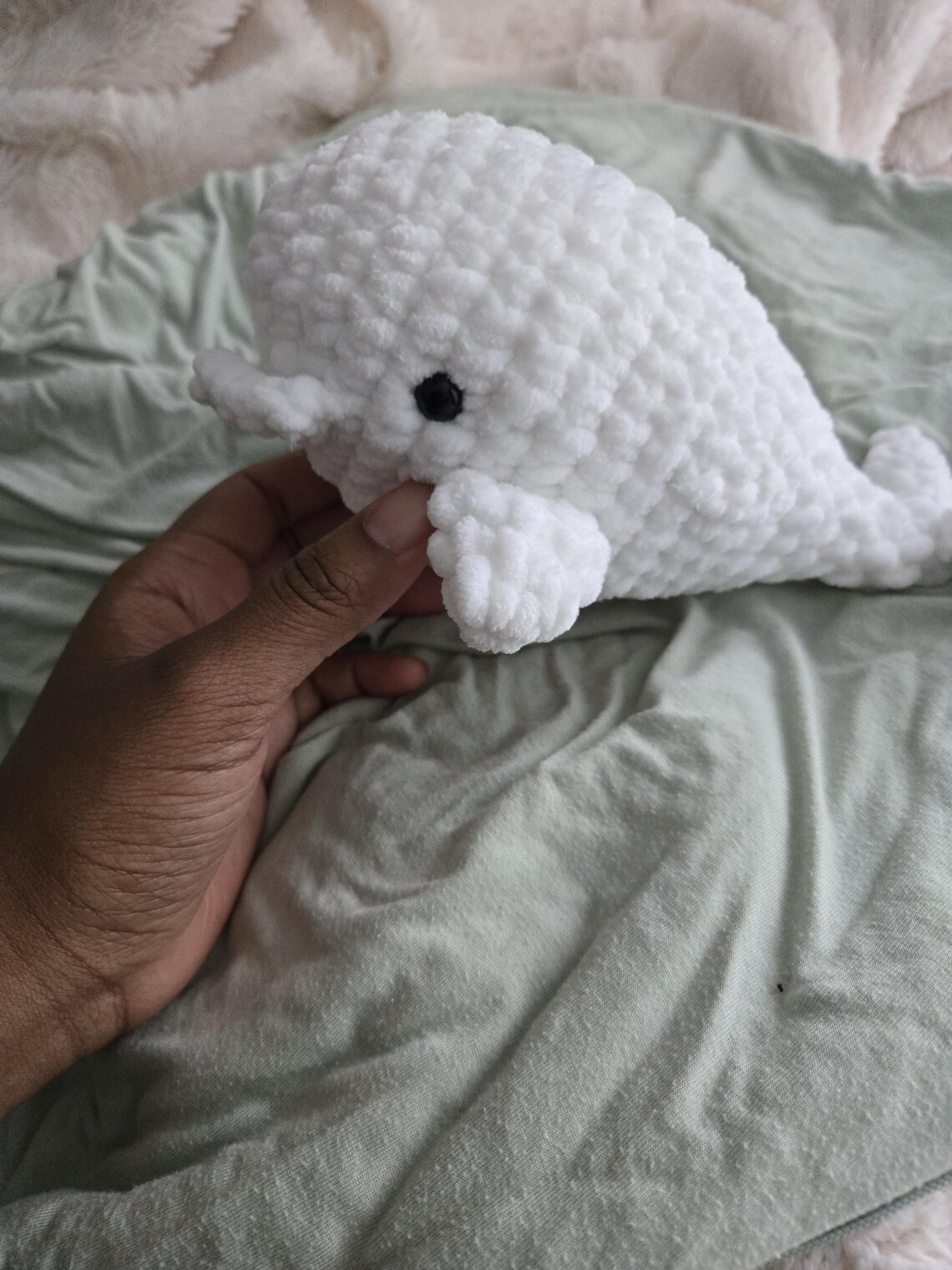 Cute Baby Beluga Whale Crochet Stuffed Animal Plushie - Etsy