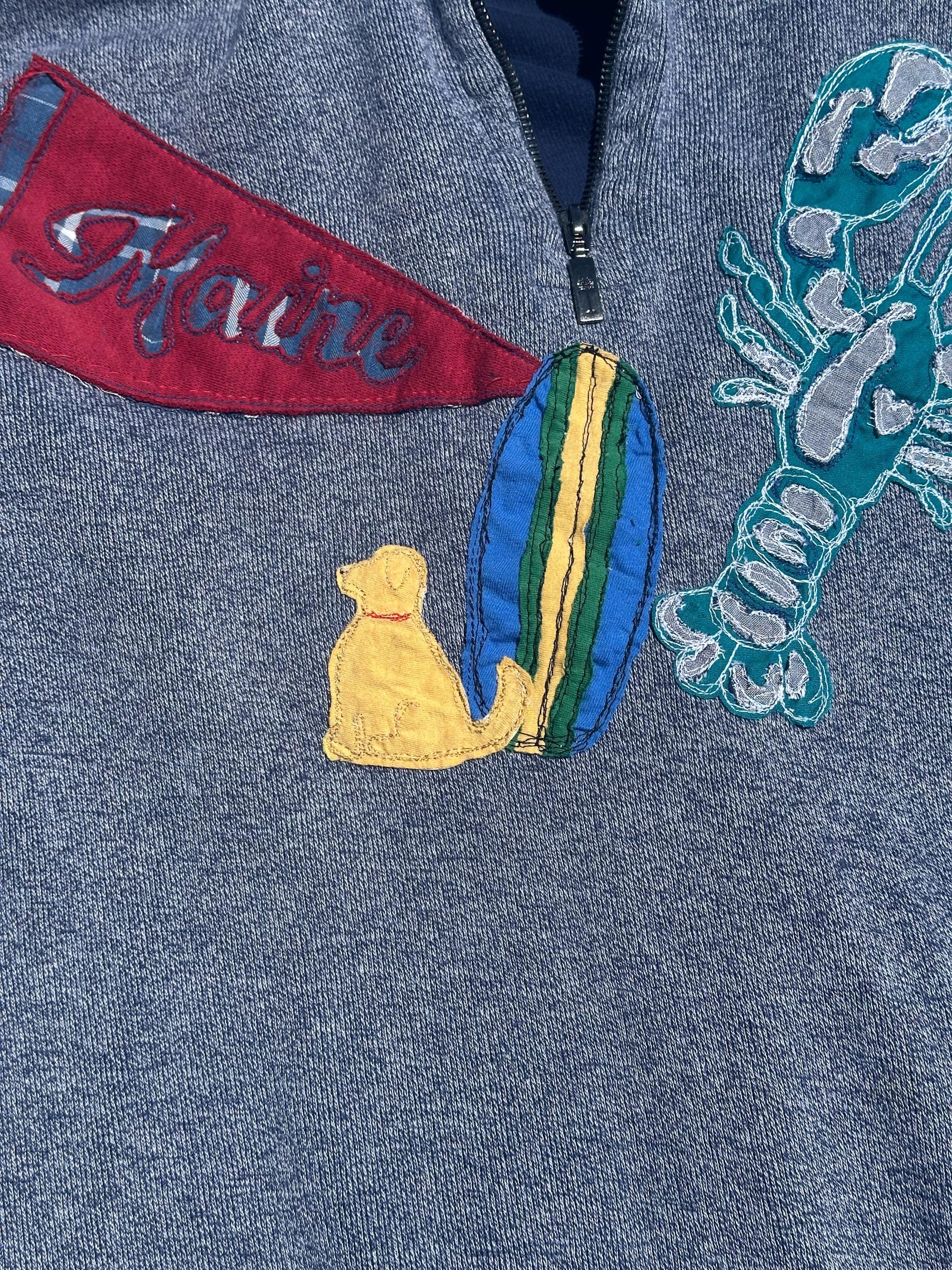Custom Coastal Maine Sweatshirt – Handmade Appliqué, Beach Wear ...