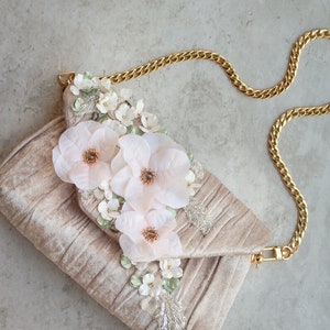 NECTAR | Bridal Clutch Purse, Floral Wedding Clutch, Mother of the ...