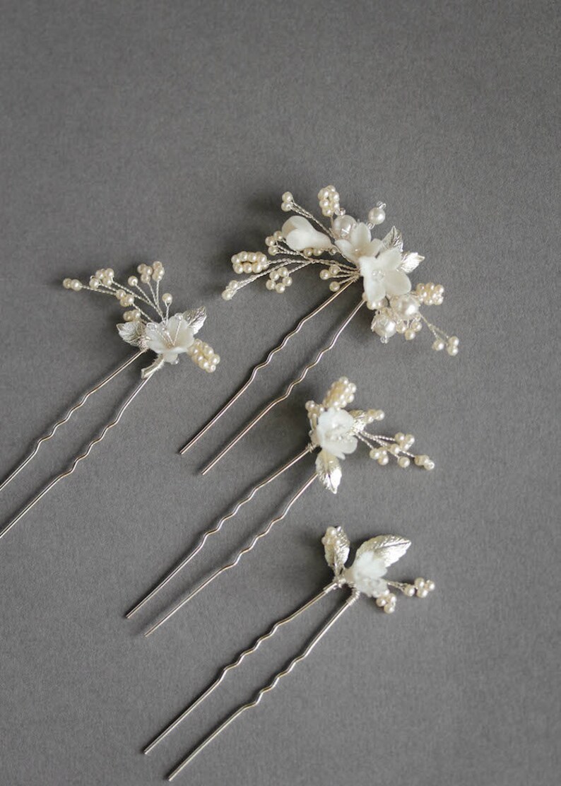 MEADOW Floral Wedding Hair Pins Bridal Hair Pins Bridal | Etsy