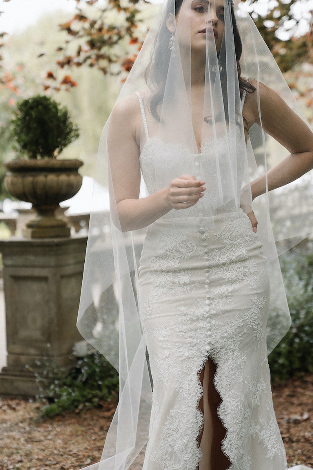 MIRA | Ivory Wedding Veil, Veil Over Face, Two Tier Bridal Veil, Ivory ...