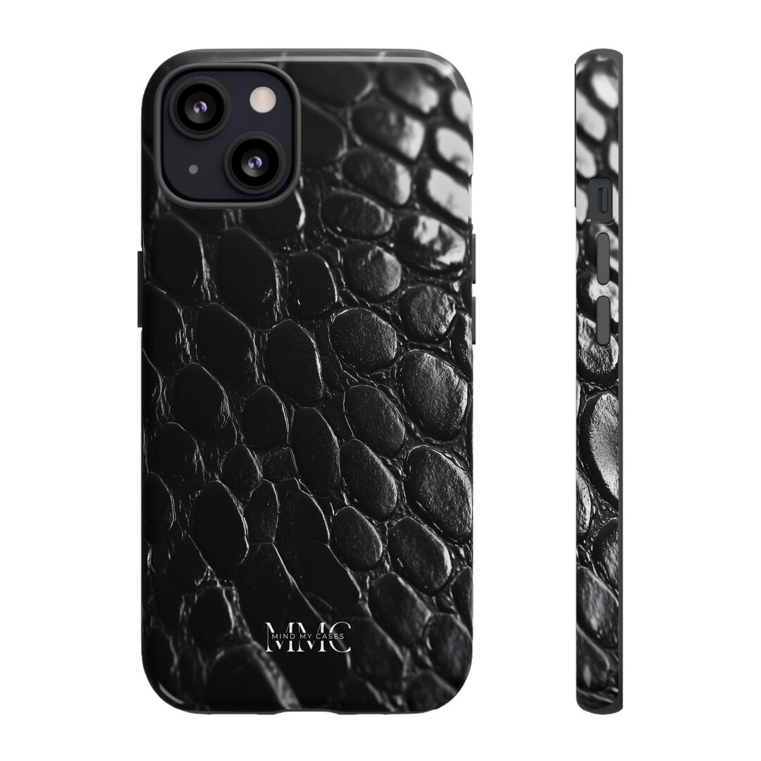 Realistic Black Reptile Snake Skin Pattern Phone Case | Unique Animal ...