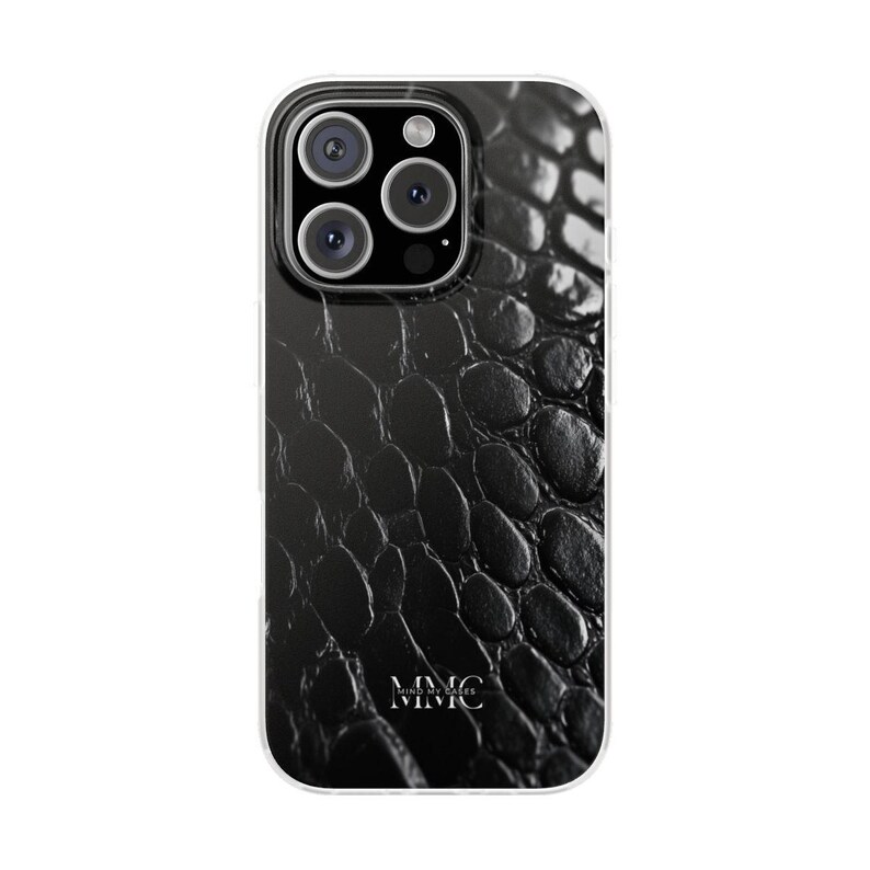 Realistic Black Reptile Snake Skin Pattern Phone Case | Unique Animal ...