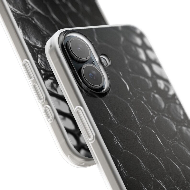 Realistic Black Reptile Snake Skin Pattern Phone Case | Unique Animal ...