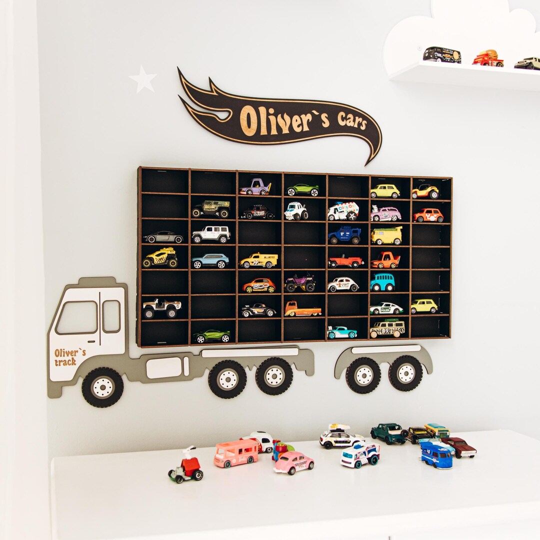 Personalized Wooden Toy Car Truck Shelf, Kids Room Storage - Etsy