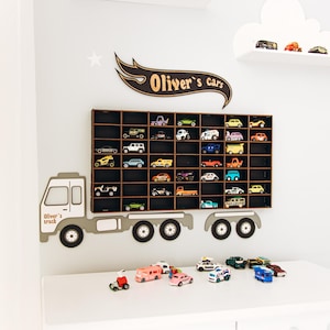 Personalized Gifts for Kids Toy Car Storage, Wood Toy Car Parking ...