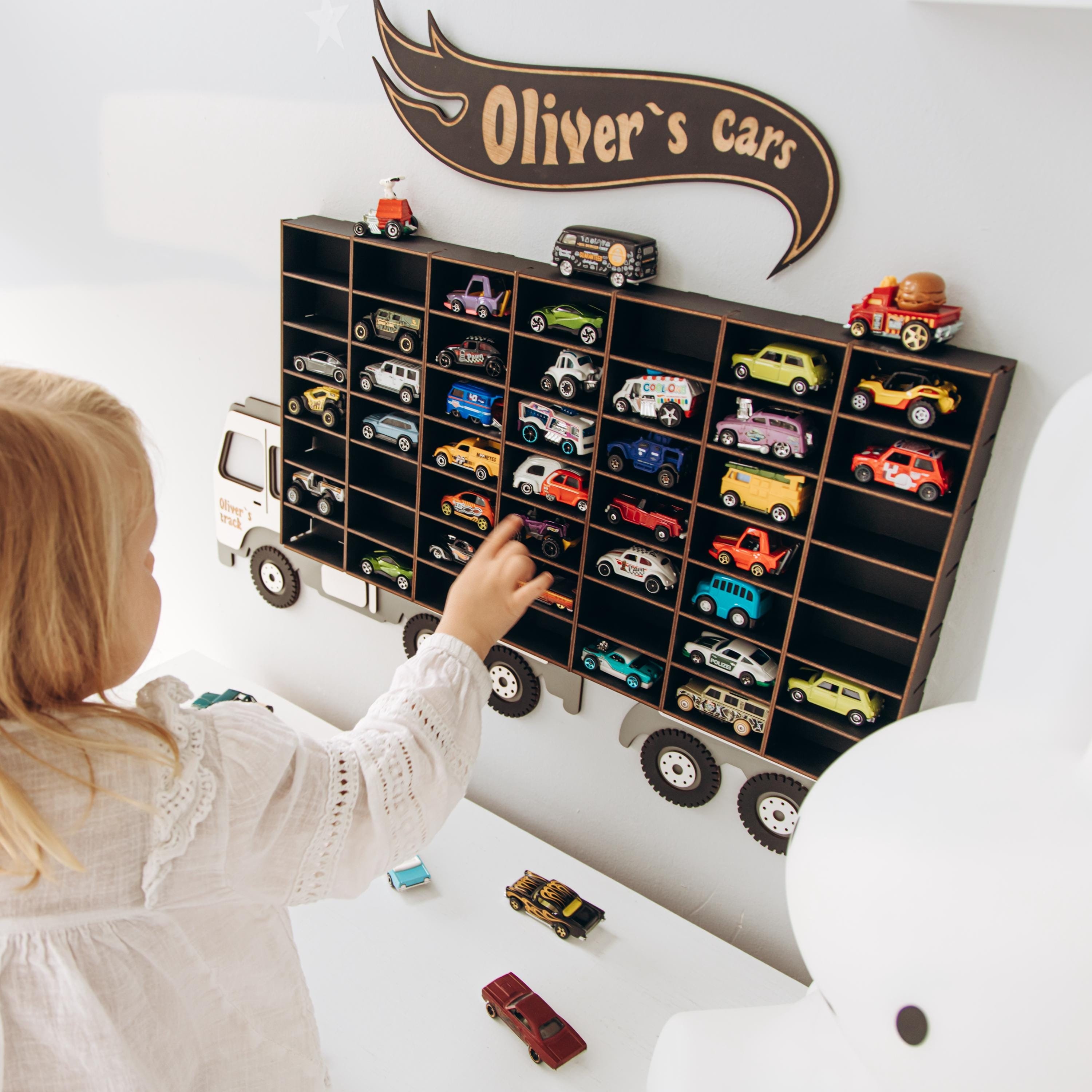 Wooden Toy Car Organizer – Wall Mounted Display Shelf - Etsy Australia
