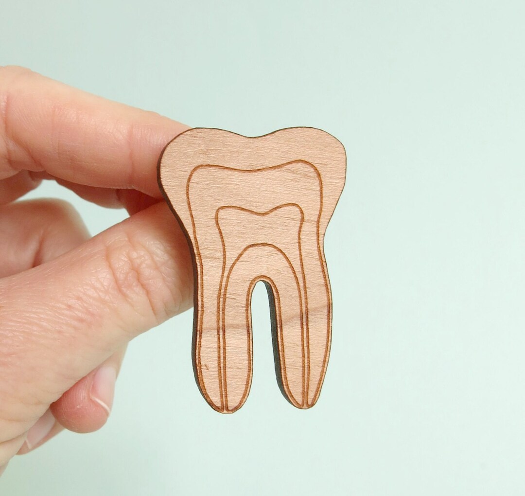 Tooth Brooch Wooden Dentist Pin Dental Jewellery Teeth Jewelry - Etsy
