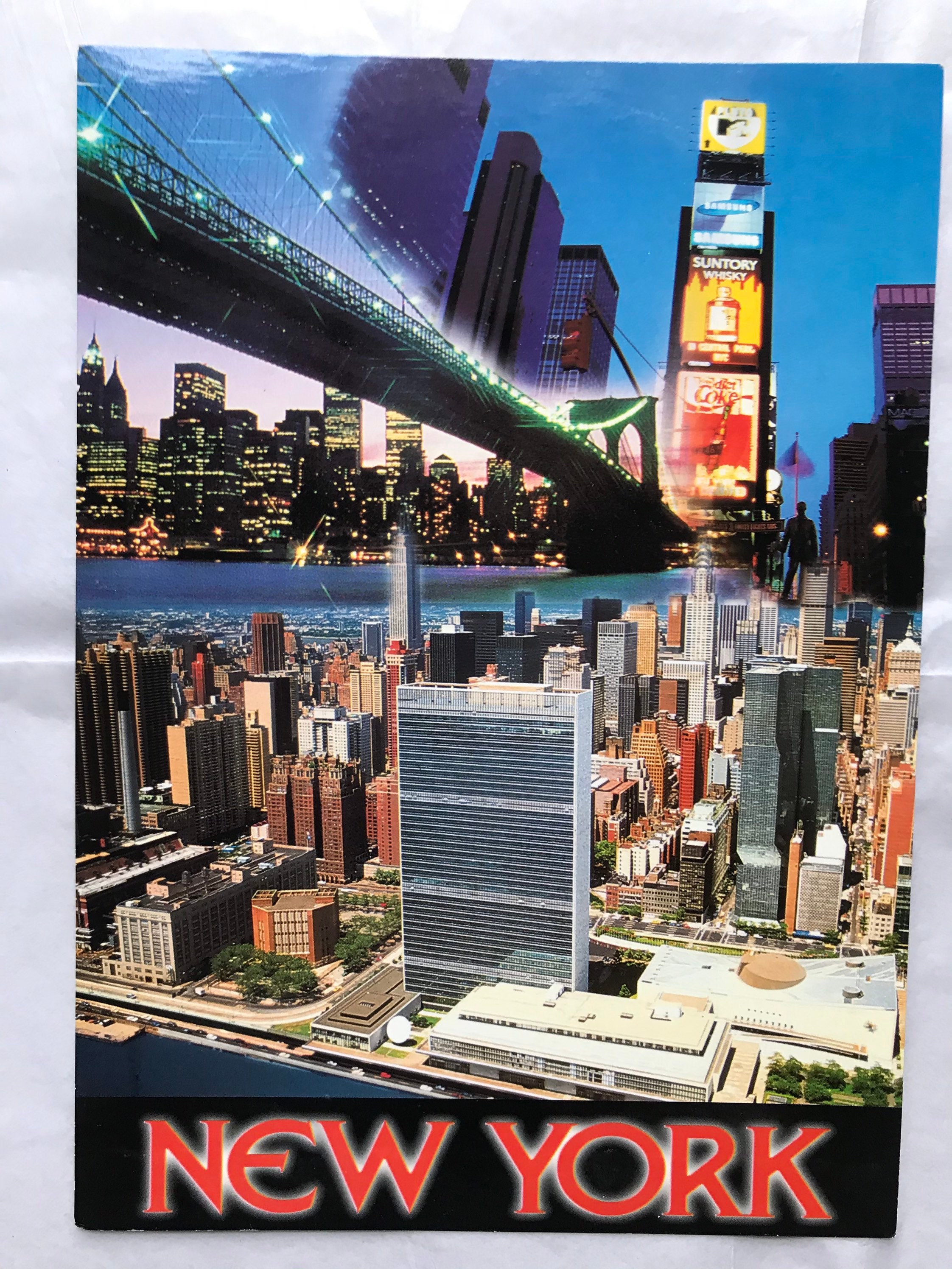 4 Jumbo NYC Post Cards, Unused Vintage Post Cards, 1990s New York City ...