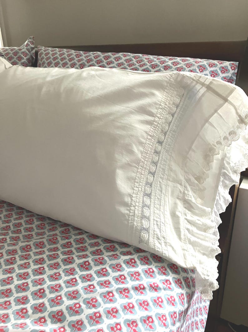 Vintage Pillowcases, Embellished Bedding, Ruffled Pillowcases, Romantic ...