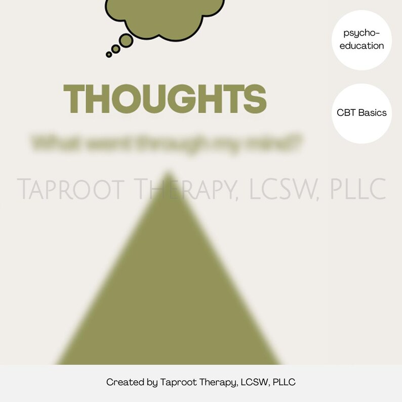 The Cognitive Triangle Worksheet - Etsy