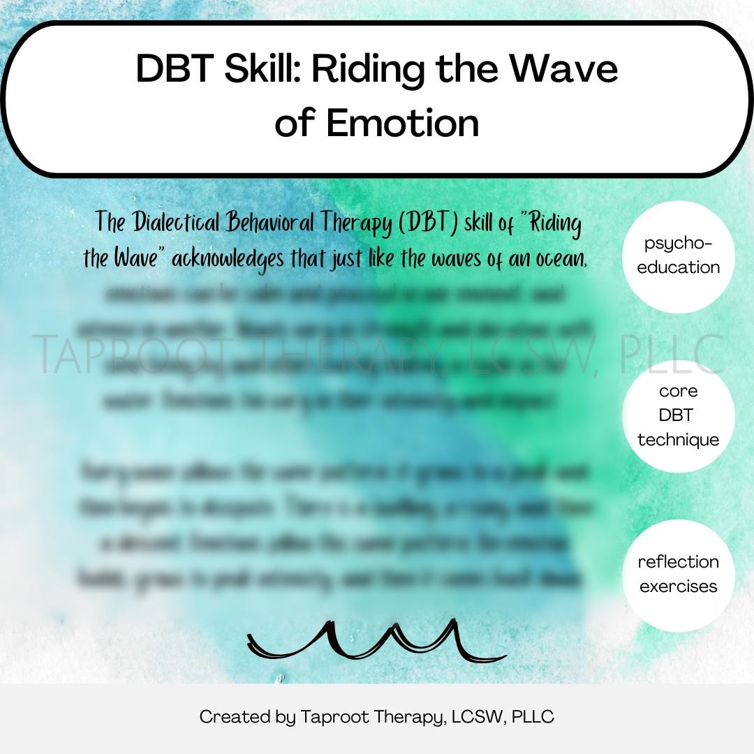 DBT Skill: Riding the Wave of Emotion - Etsy