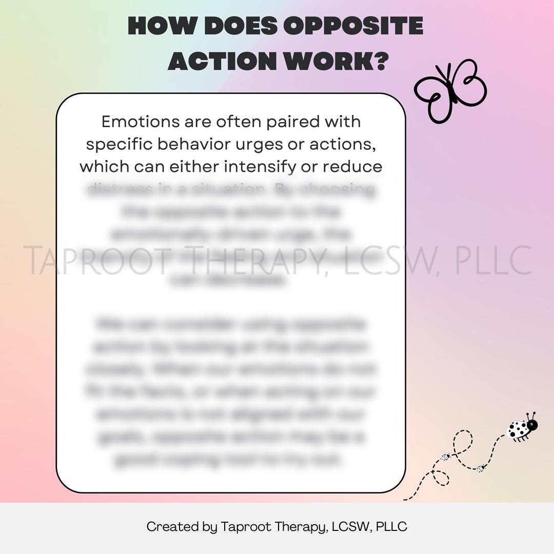 DBT Skill: Opposite Action - Etsy