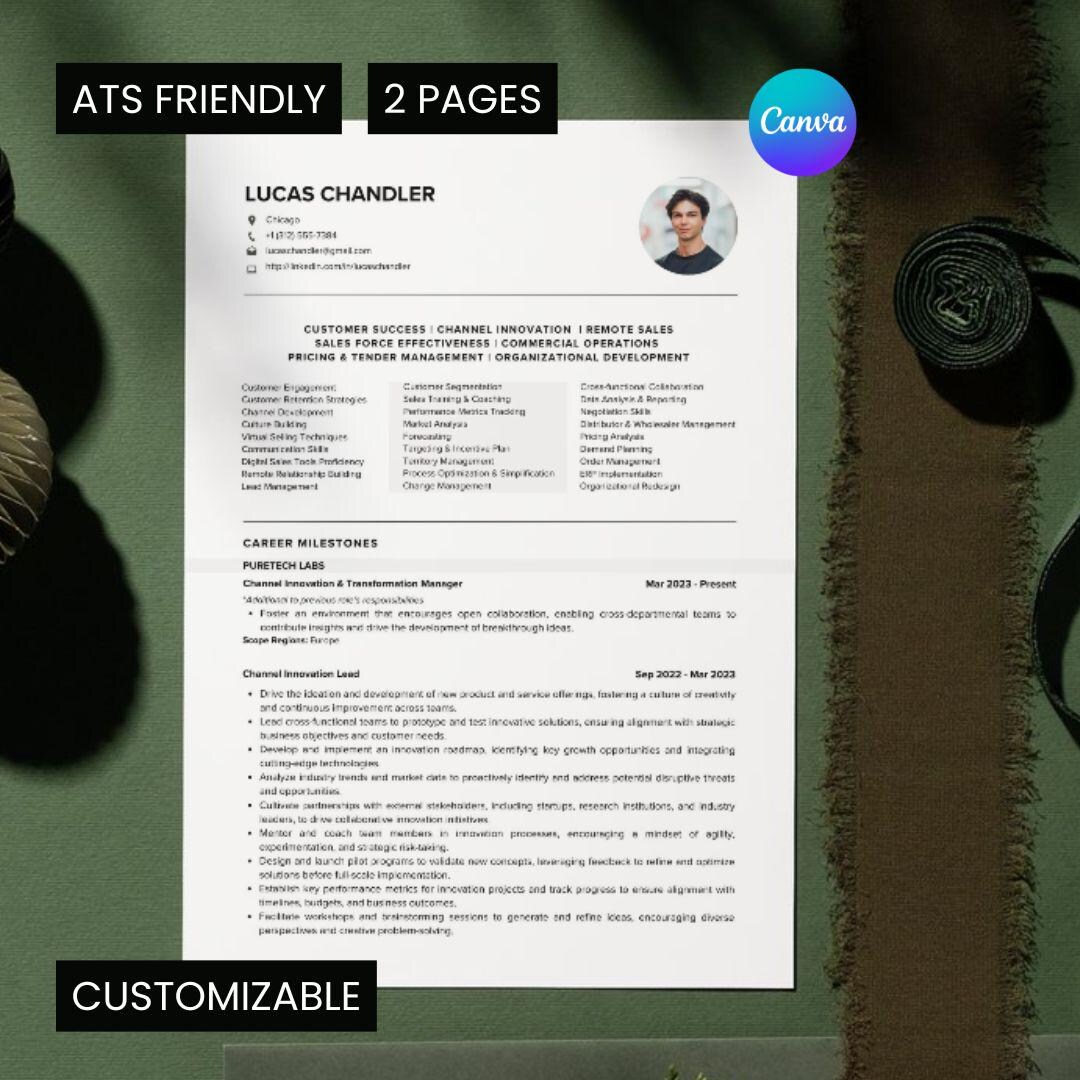 ATS Friendly Resume Template, ATS Cv Resume Template, Minimalist Resume ...