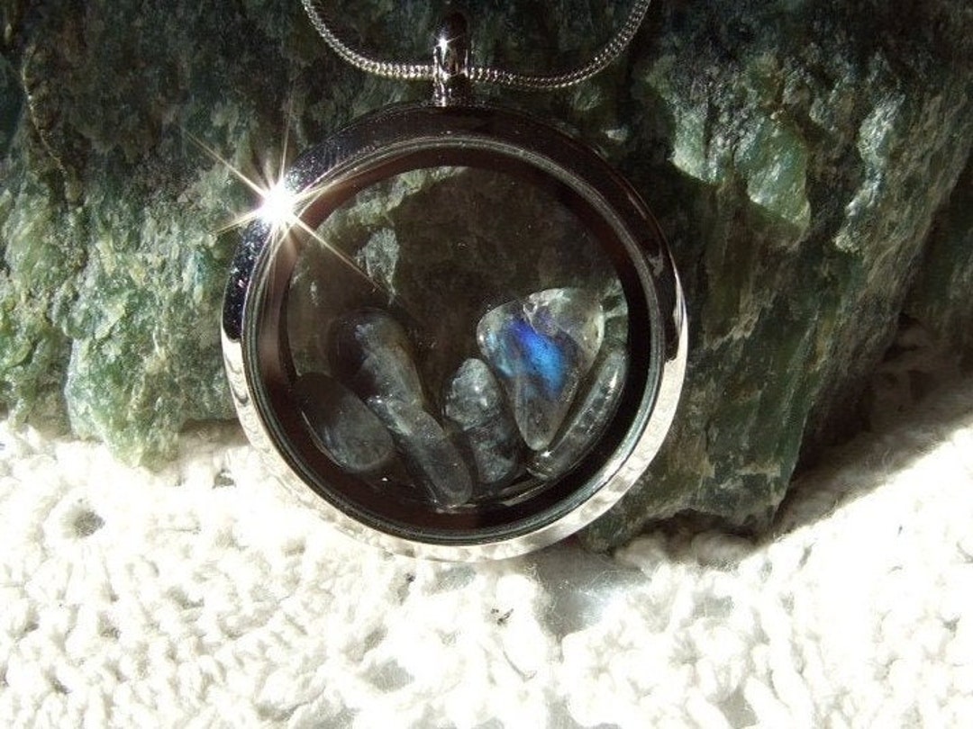 Natural Nain Labrador Labradorite Locket Necklace With Sterling Silver ...