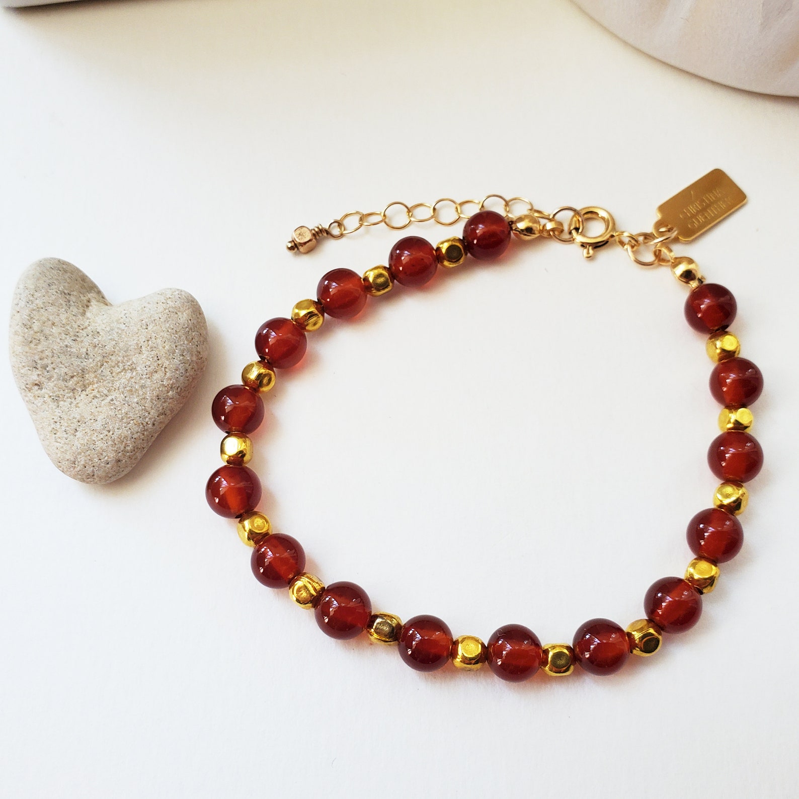 Sunset Bracelet Carnelian Gemstone Bracelet - Etsy