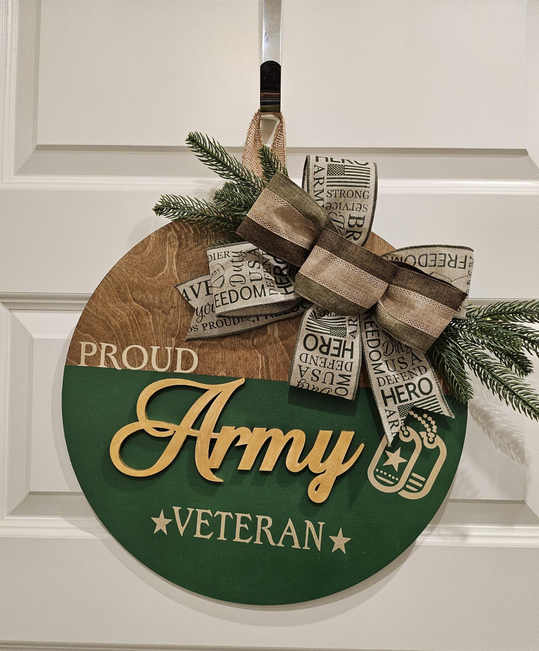 Proud Army Veteran/soldier/officer Door Decor | Military Wood Sign ...
