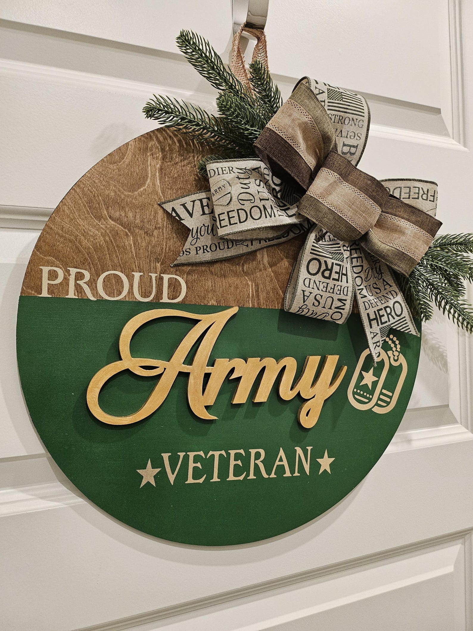 Proud Army Veteran/soldier/officer Door Decor | Military Wood Sign ...