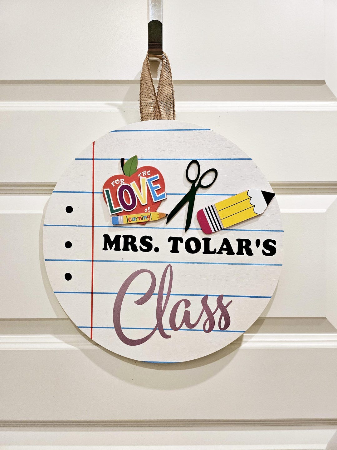 Personalized Teacher Door Hanger: Custom Classroom Decor - Etsy