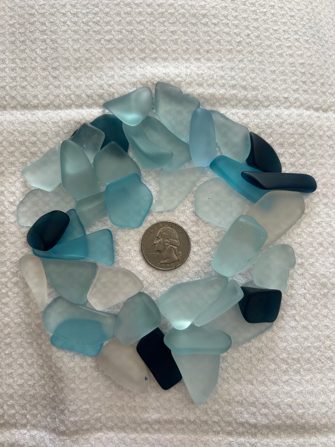 Sea Glass Beach Tumbled Assorted Lot Bulk Blue Aqua Turquoise Clear - Etsy