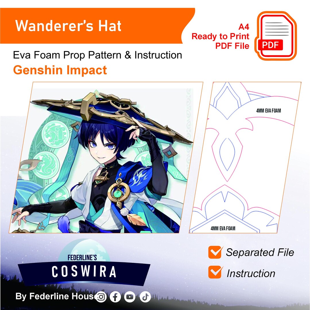Prop Pattern: Wanderer's Hat From Genshin Impact - Etsy