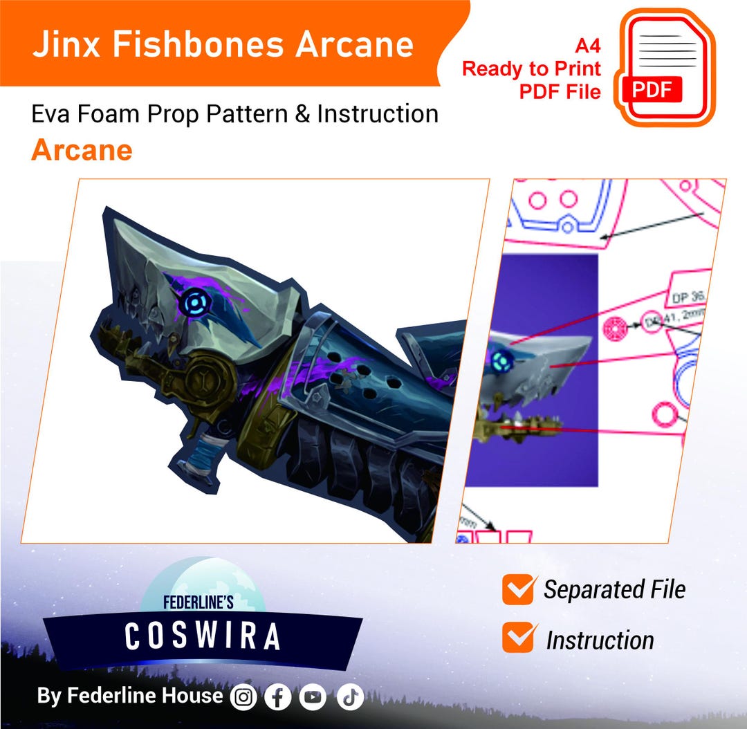 Prop Pattern: Fishbones From League of Legends - Etsy