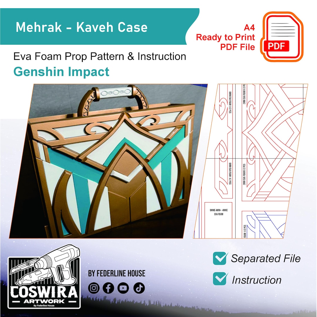 Prop Pattern: Mehrak (kaveh Case) From Genshin Impact - Etsy