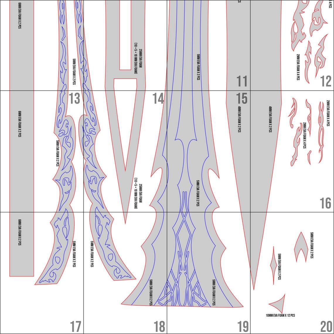 Prop Pattern: Igris Sword From Solo Leveling Template - Etsy