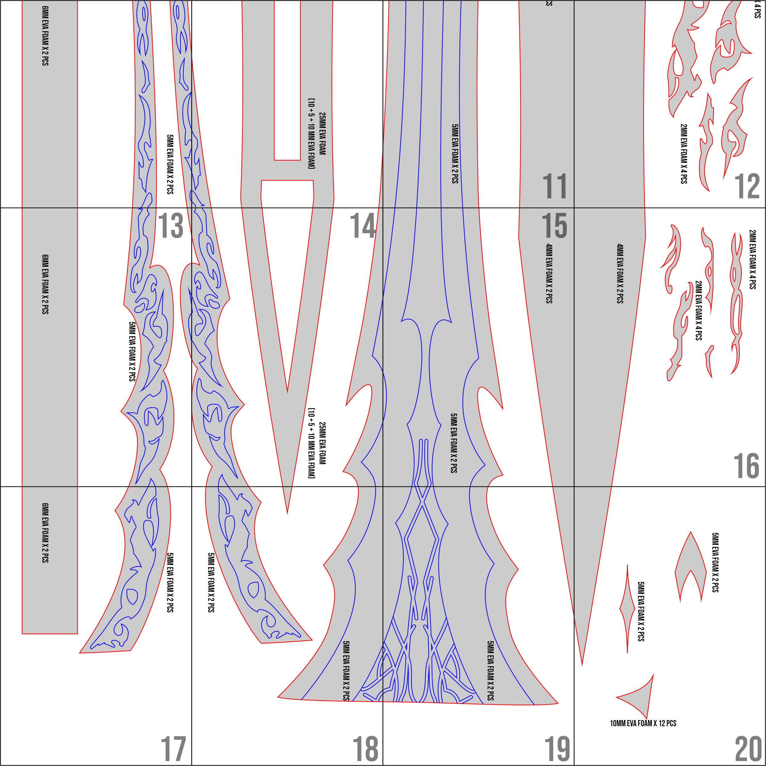Prop Pattern: Igris Sword From Solo Leveling Template - Etsy