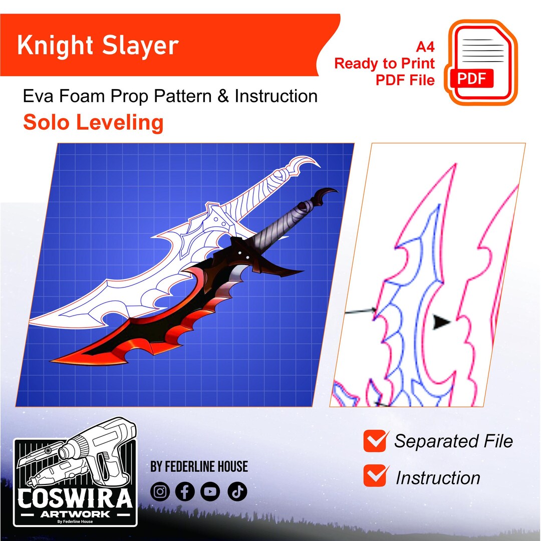 Prop Pattern: Knight Slayer From Solo Leveling - Etsy