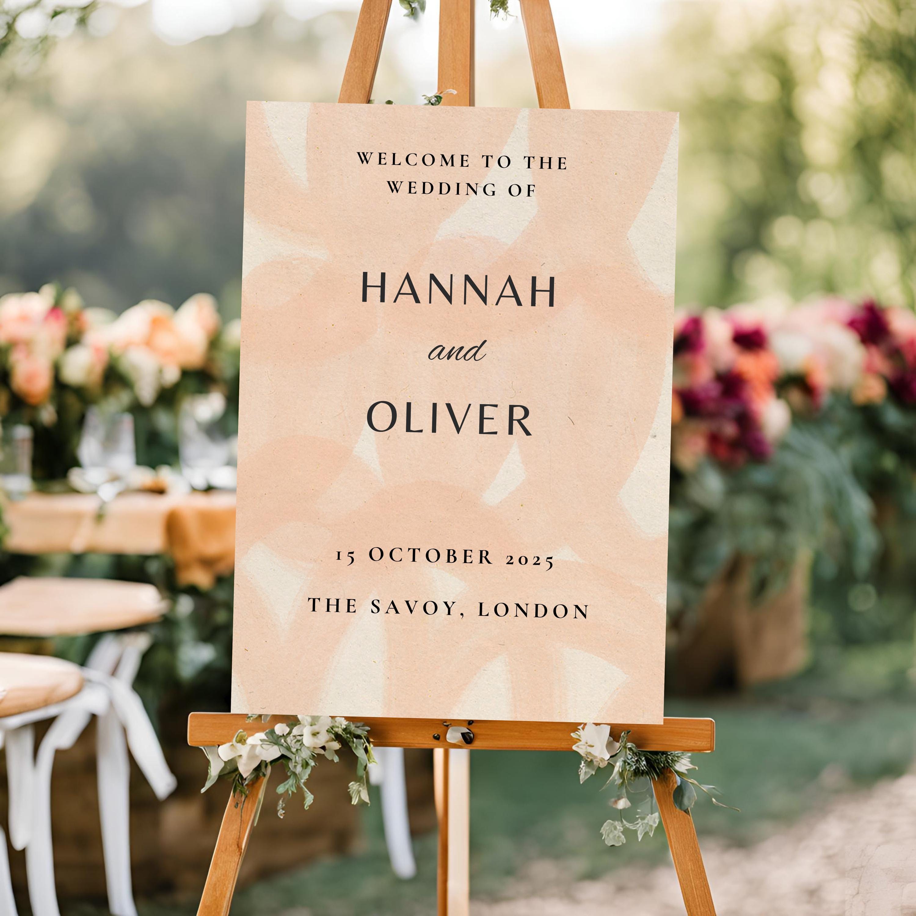 Watercolour Wedding Welcome Sign Template Editable Template Wedding ...