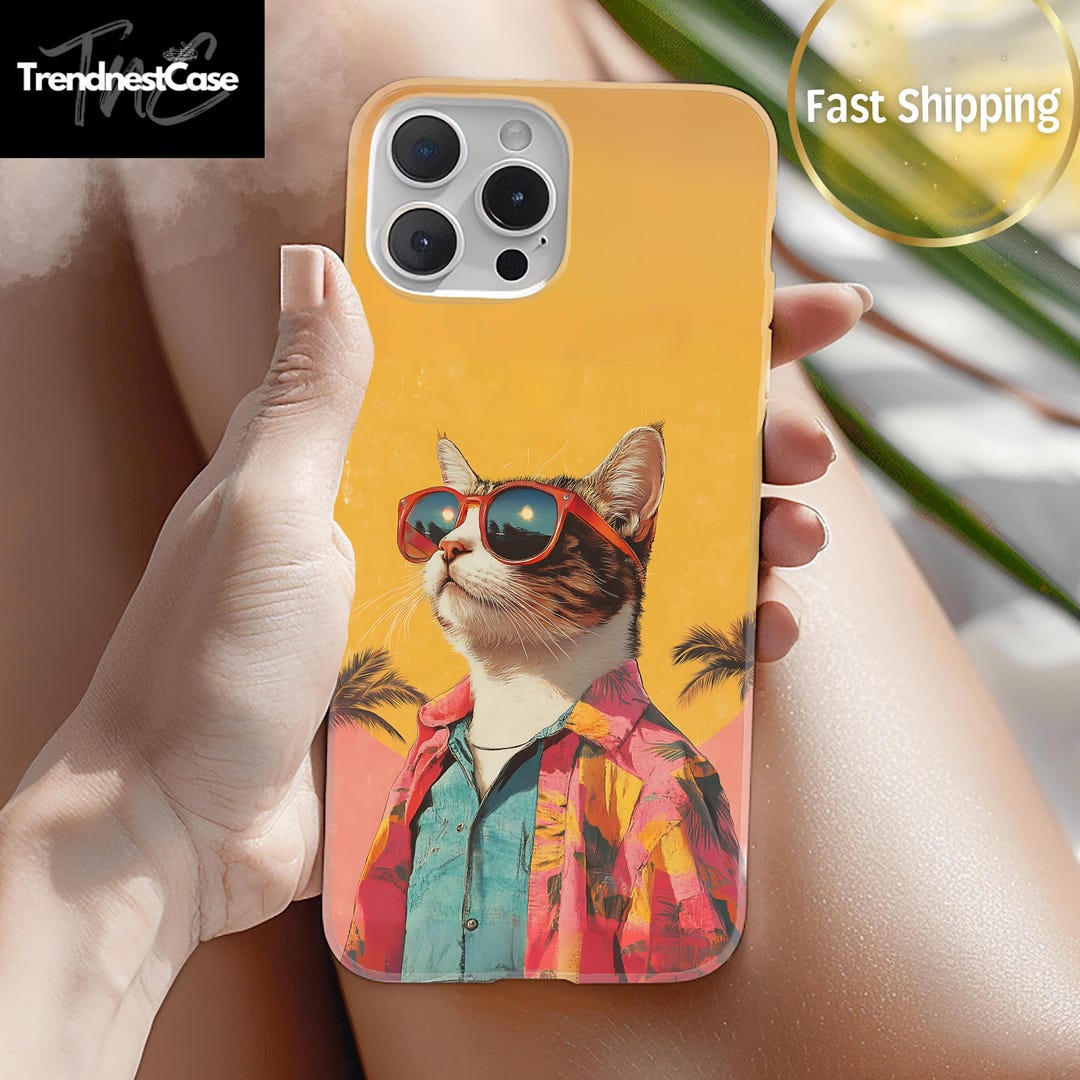 Retro Cats iPhone Case, Cool Cat Design, Tough Phone Cases, Protective ...