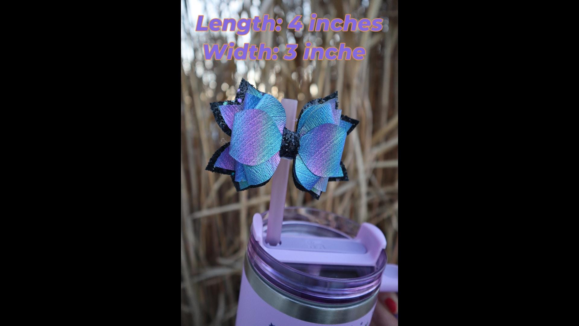 Stanley Tumbler Bow Glinda Straw Topper Pink and Gold Stanley Cup Bow ...