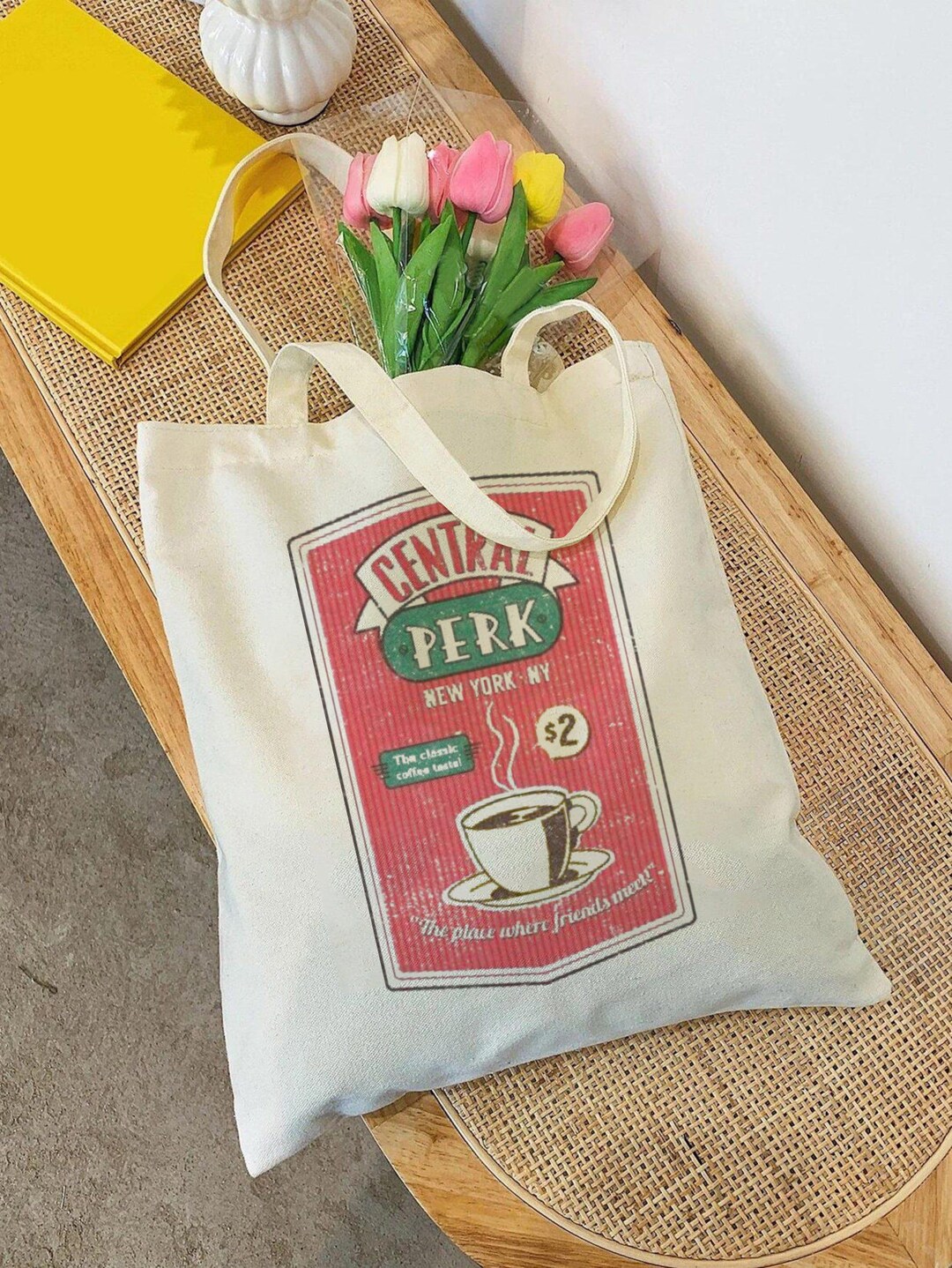 Central Perk Cafe, New York Central Park, Friends TV Cotton Tote Bag - Etsy