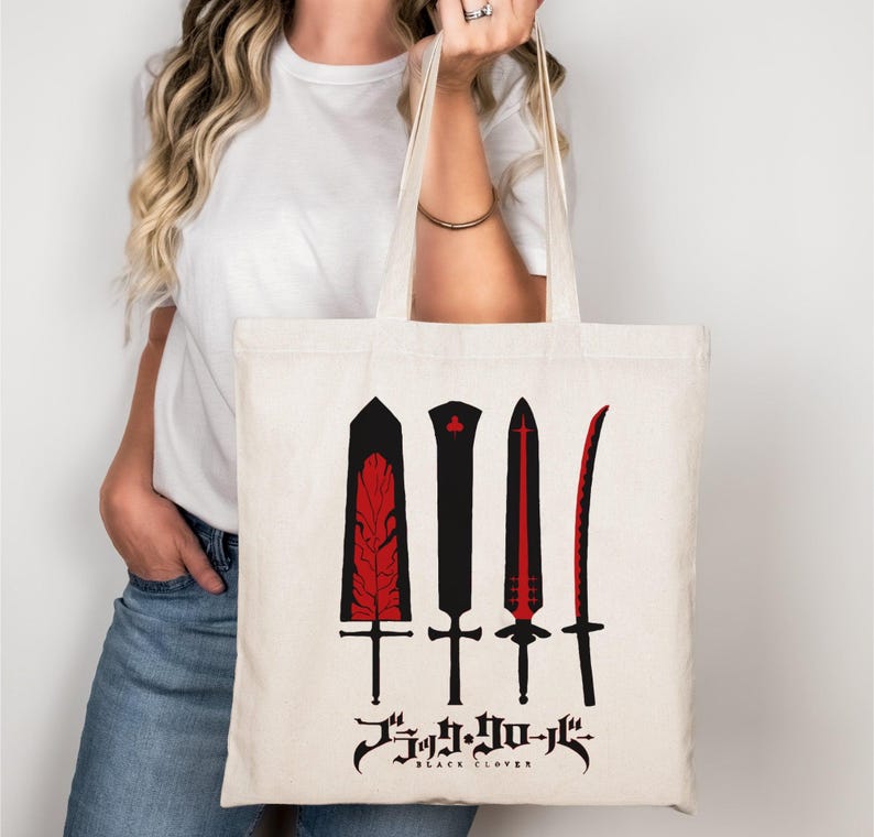 Black Clover Sword Katana, Stencil Crest Emblem, Kawaii Ninja Gift ...