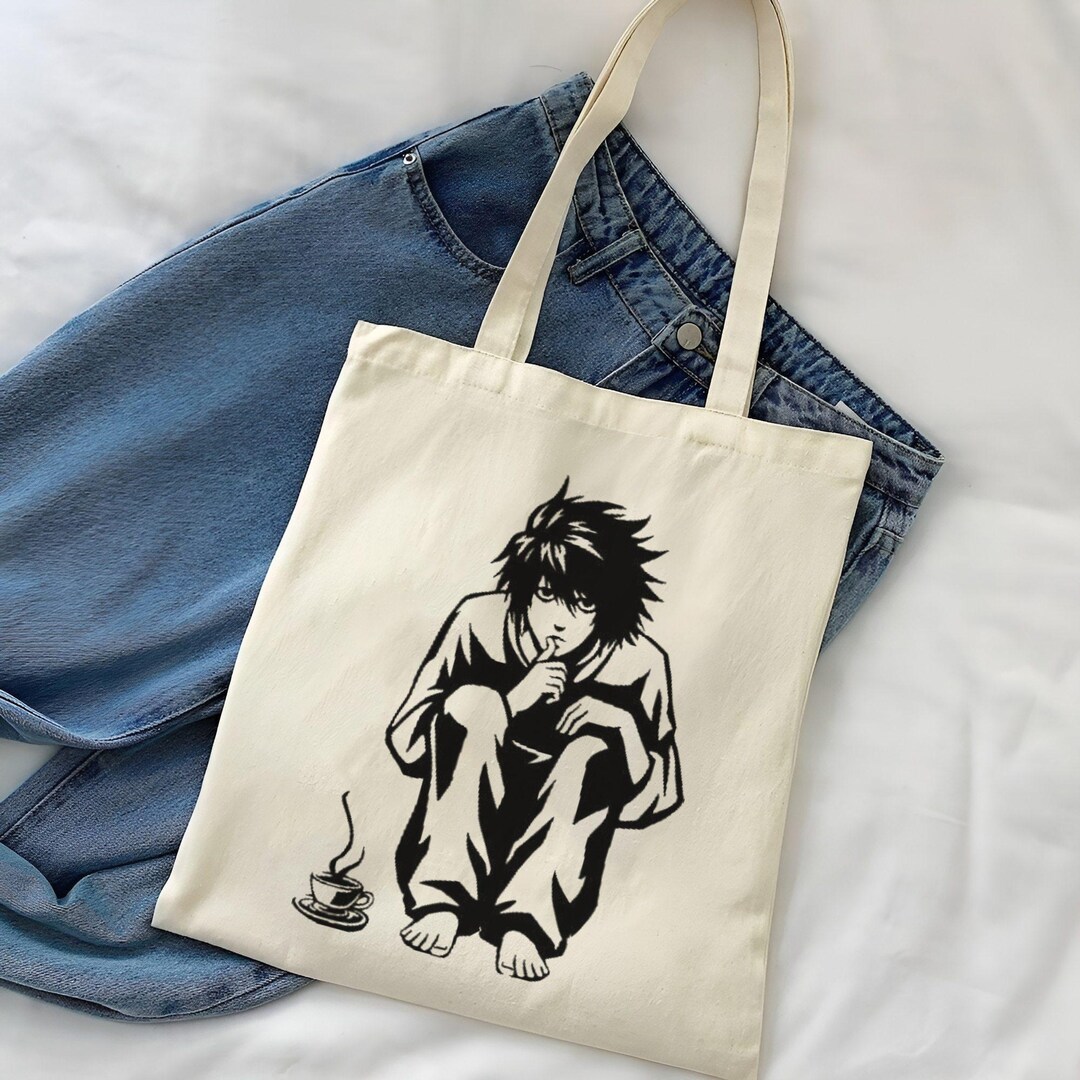 L, Ryuuk, Light Yagami, Kawaii Gift, Anime Gift, Cotton Tote Bag - Etsy