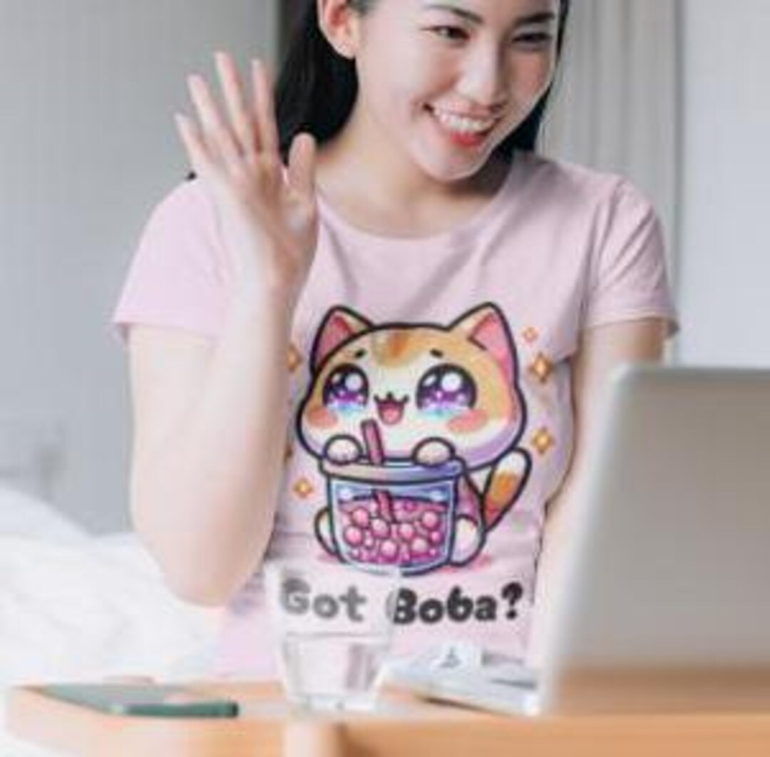 Got Boba Cute Kawaii Kitty Boba Tea T-shirt, Anime Cat Graphic Tee for ...