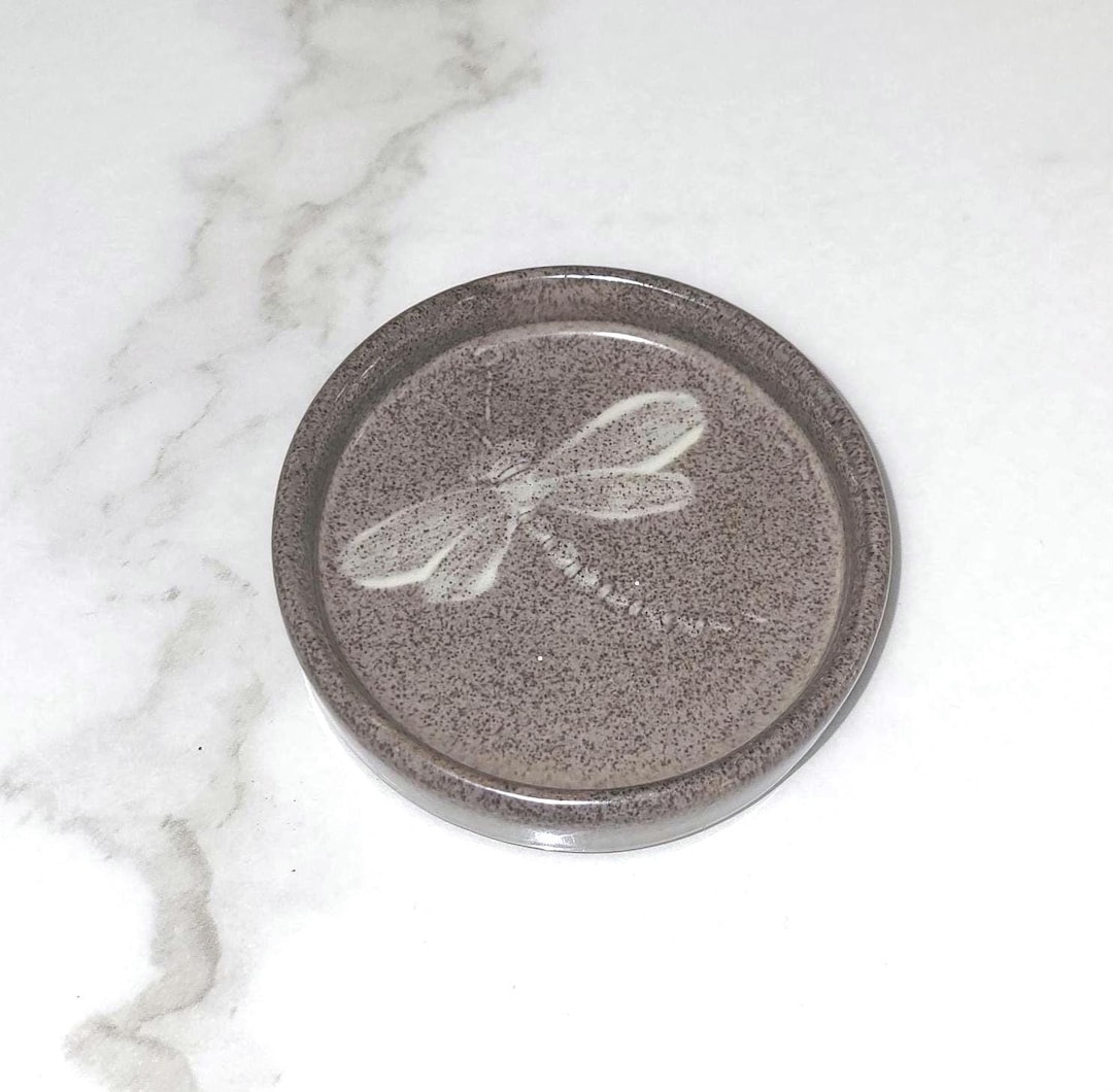 Vintage, Studio Pottery, Handcrafted, Ring Dish With Dragonfly, Signed ...