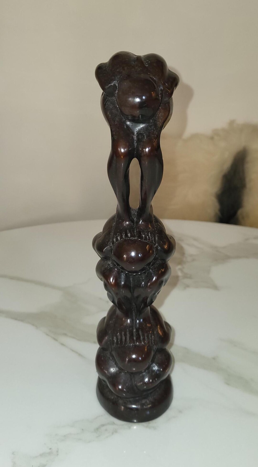 Triple Crouching Weeping Yogi Statue, Hand Carved, Buddha, Bohemian ...
