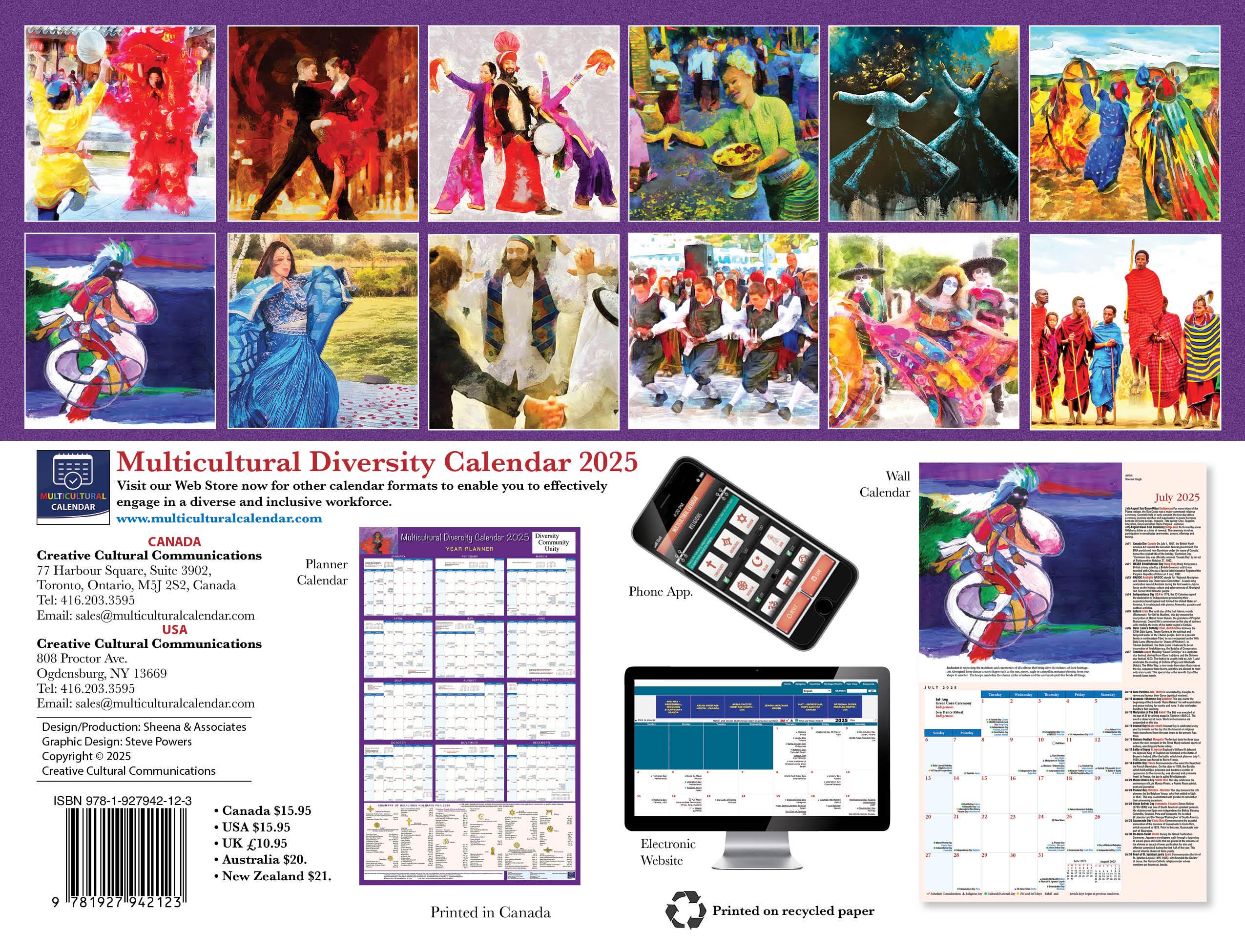 2025 Multicultural Calendar With Religious and Cultural Holidays ...