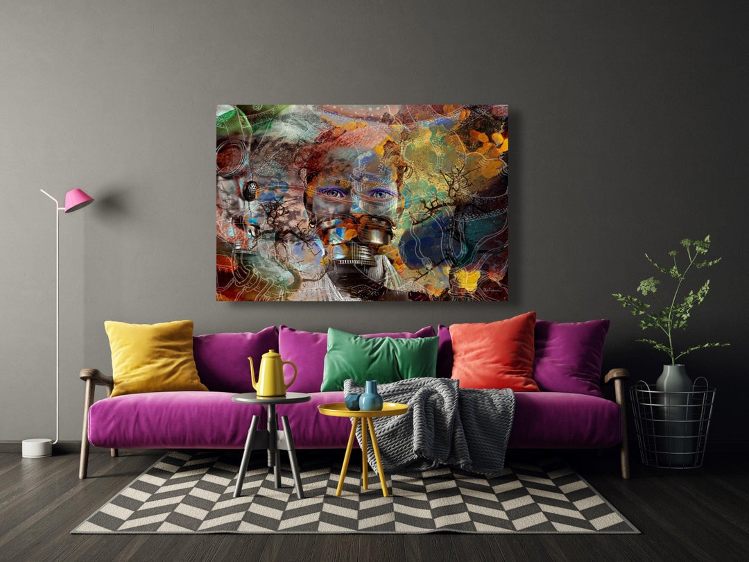 Surreal Post Apocalyptic Wall Art, Abstract Portrait, Dystopian Gas ...