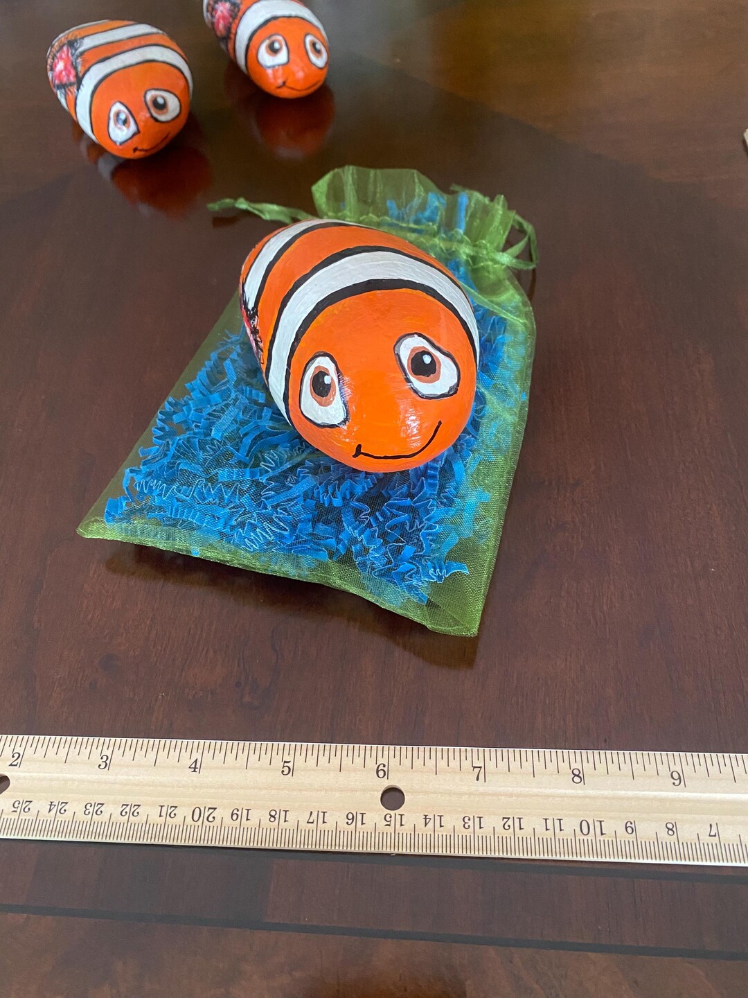 Handpainted Nemo Rock, Clownfish Painted Rock for Gift or Decoration ...