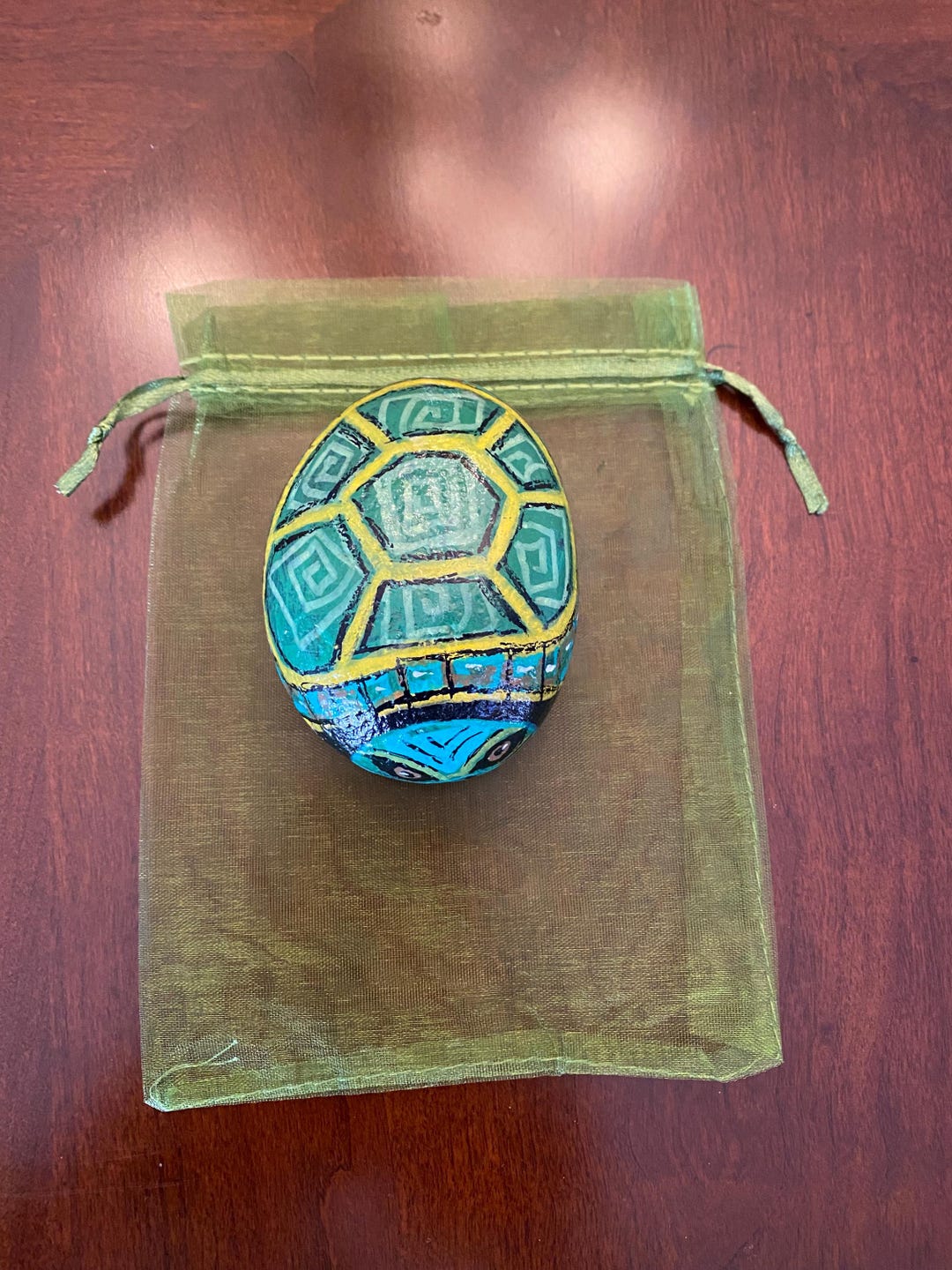 Hand-painted Turttle Rock/ Unique Stone Art Decor/ Turtle Lover's Gift ...