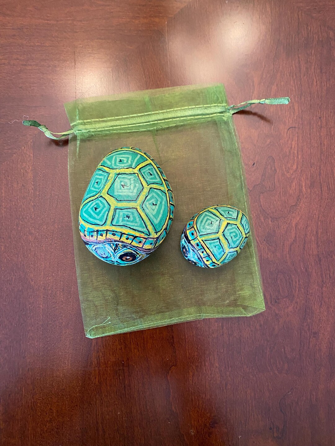 Hand-painted Turttle Rock/ Unique Stone Art Decor/ Turtle Lover's Gift ...