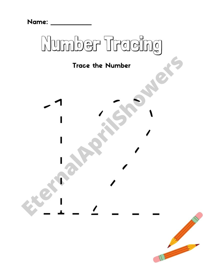 Large Number Tracing Worksheet 1-20 - Etsy